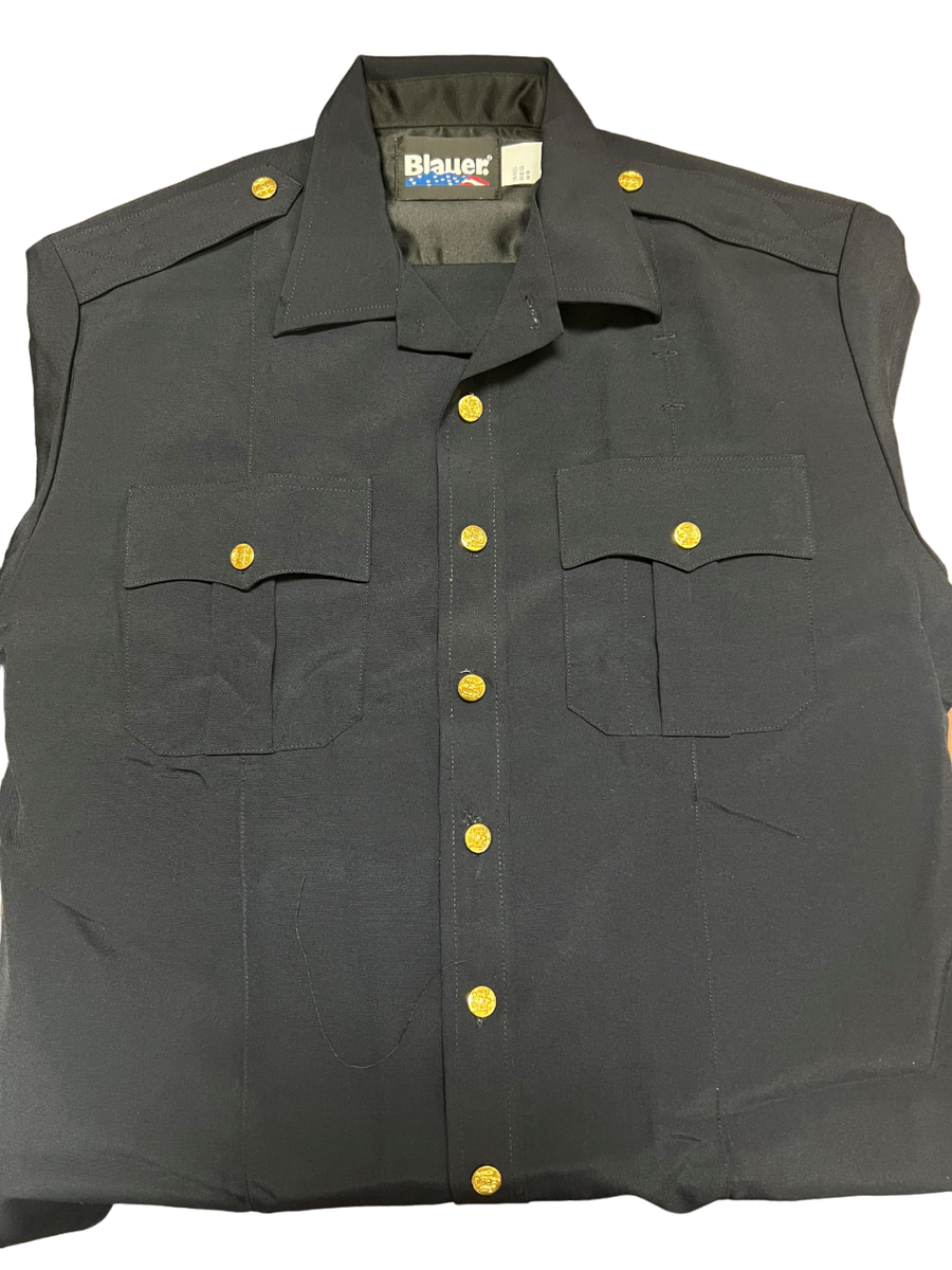 BLAUER SHORT SLEEVE WOOL SHIRT With Gold State Buttons - Emergency ...