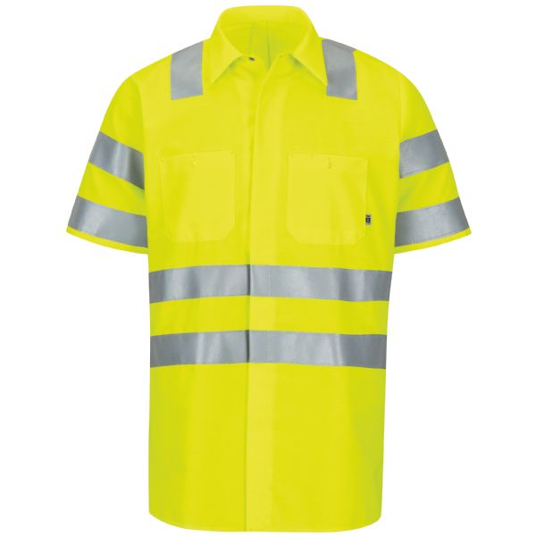 Red Kap Short Sleeve Hi-Visibility Ripstop Work Shirt with MIMIX® + Oi ...