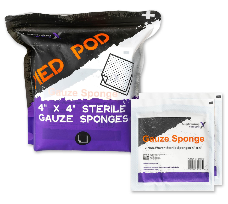Lightning X Med Pod - 4″ X 4″ Gauze Pads - 6-Ply - Pack of 50 ...