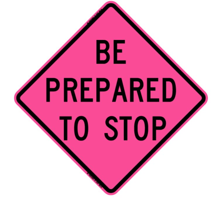 36" Pink Traffic Safety Roll Up Sign - Emergency Responder Products ...